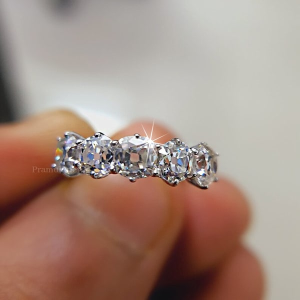 Old Mine Cut Diamond Wedding Ring - Etsy