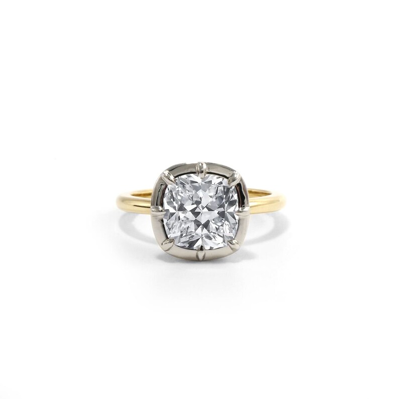 Georgia Victorian Style Engagement Ring Old Mine Cushion Cut - Etsy