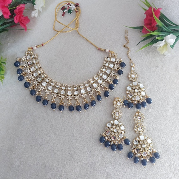Indian Blue and Gold Jewelry - Etsy