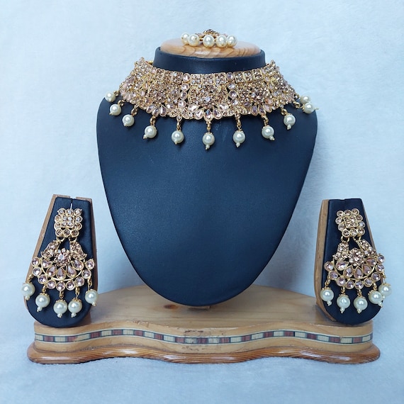 Oxidized gold maang tikka store