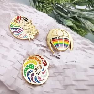 Queerlobites - Pride Flag Trilobite Enamel Pin - Etsy