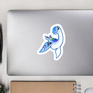 LGBTQ Pride Queer Cute Chibi Plesiosaur Marine Reptile Dinosaur Cartoon ...