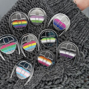 Queerlobites - Pride Flag Trilobite Enamel Pin - Etsy
