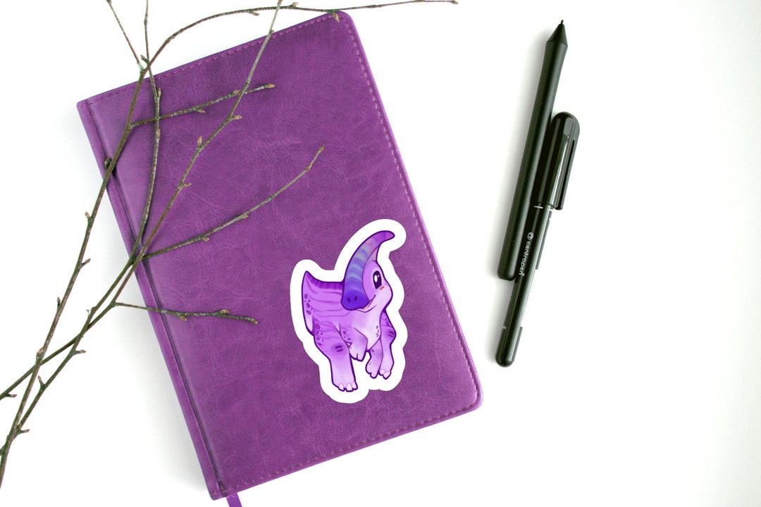Cute Chibi Parasaurolophus Hadrosaur Dinosaur Cartoon Drawing Sticker ...