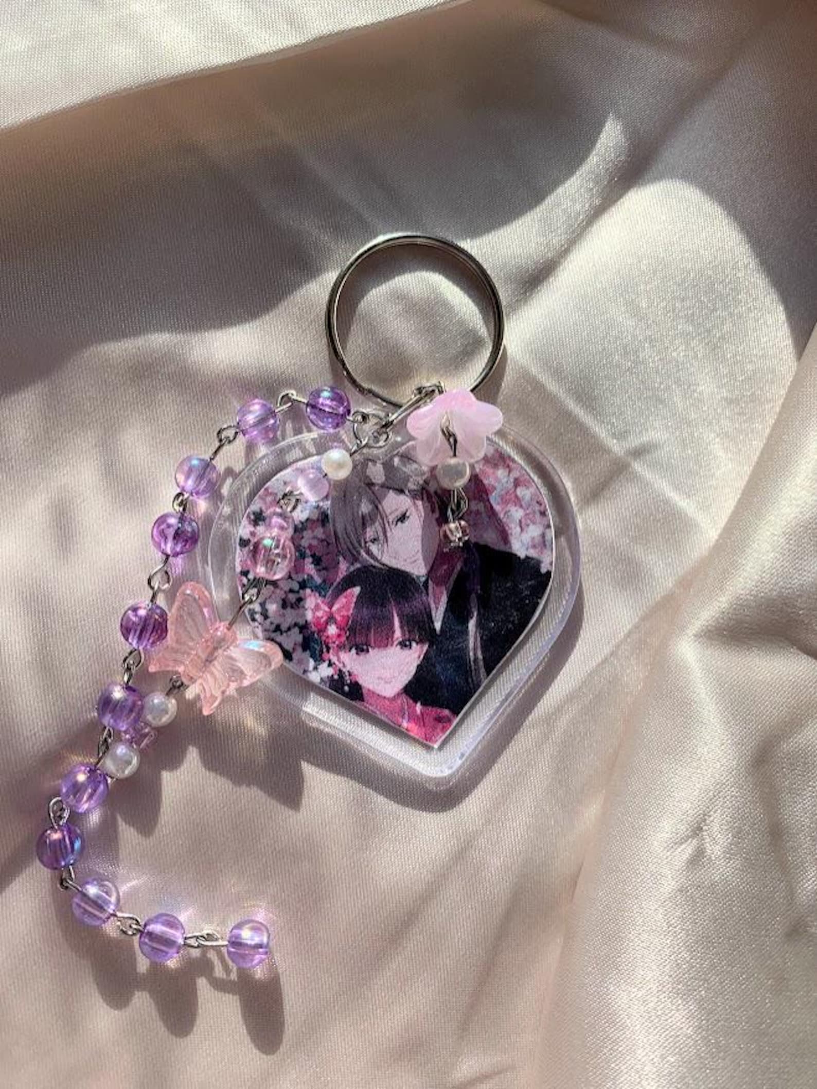 My Happy Marriage Anime Keychain, Heart Picture Pendant, Beaded ...