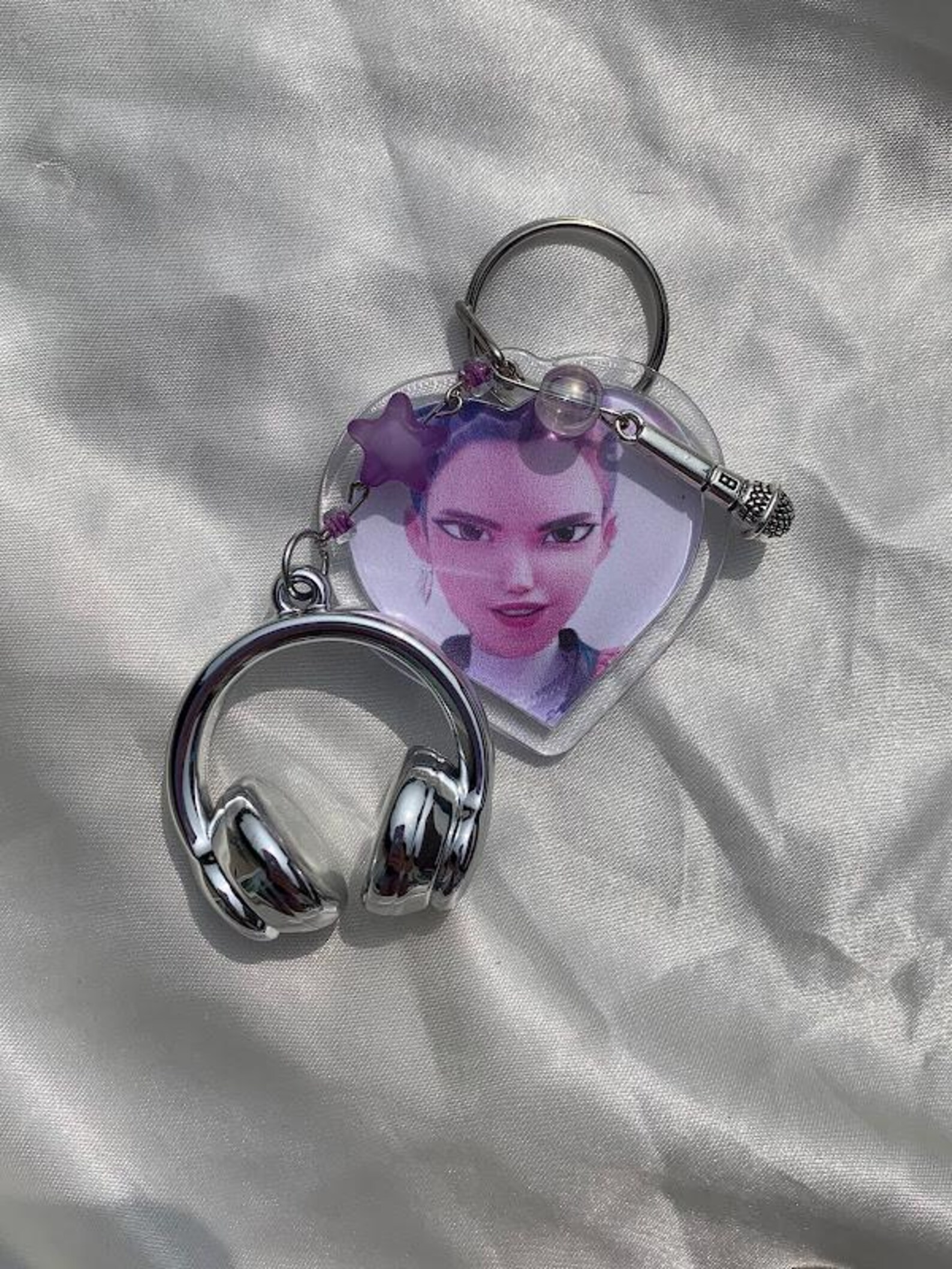 Kpop Demon Hunters Keychain, Huntrix Picture Pendent With Mini ...