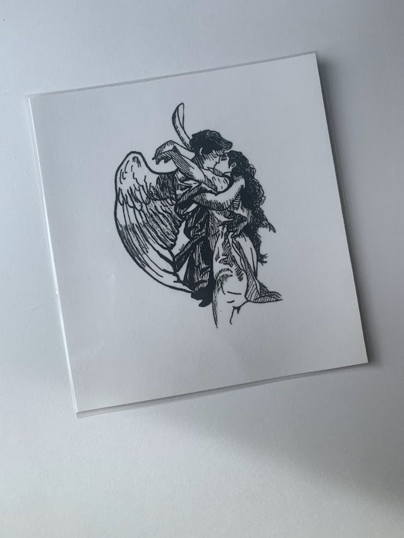 Romantic Encounter Print , Hand Drawn Micro Pen and Ink Print ...