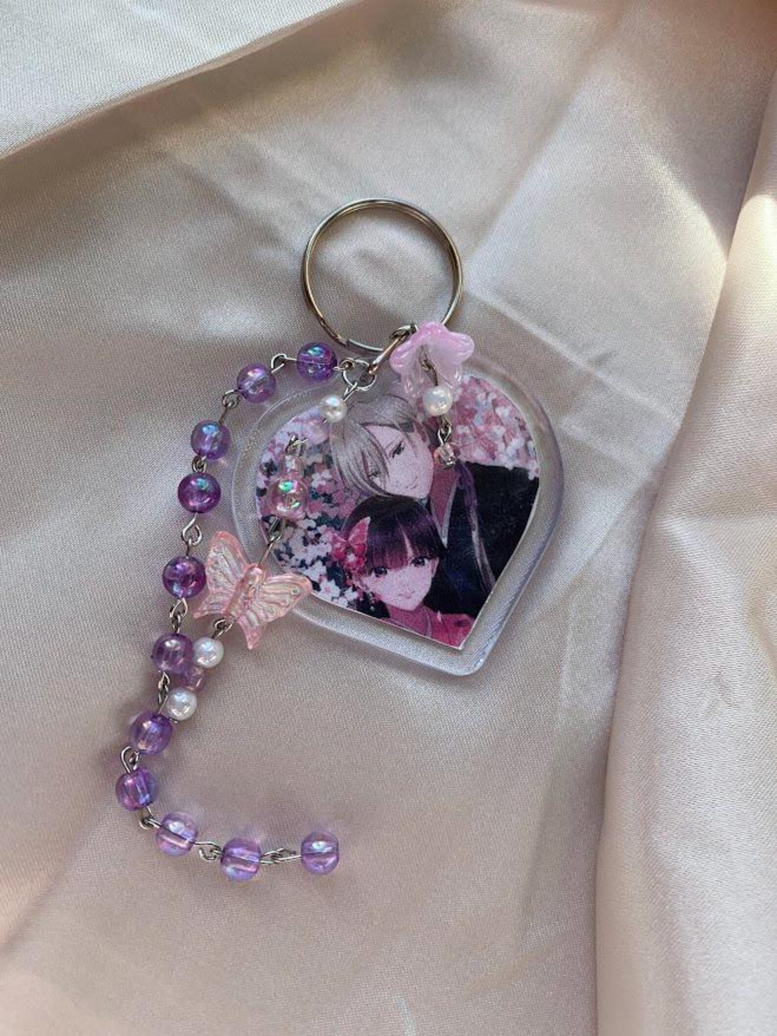 My Happy Marriage Anime Keychain, Heart Picture Pendant, Beaded ...