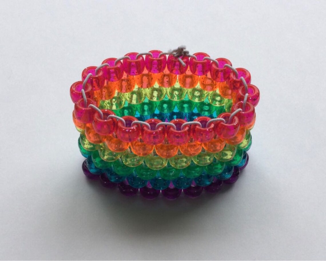 Rainbow Kandi Cuff | Etsy