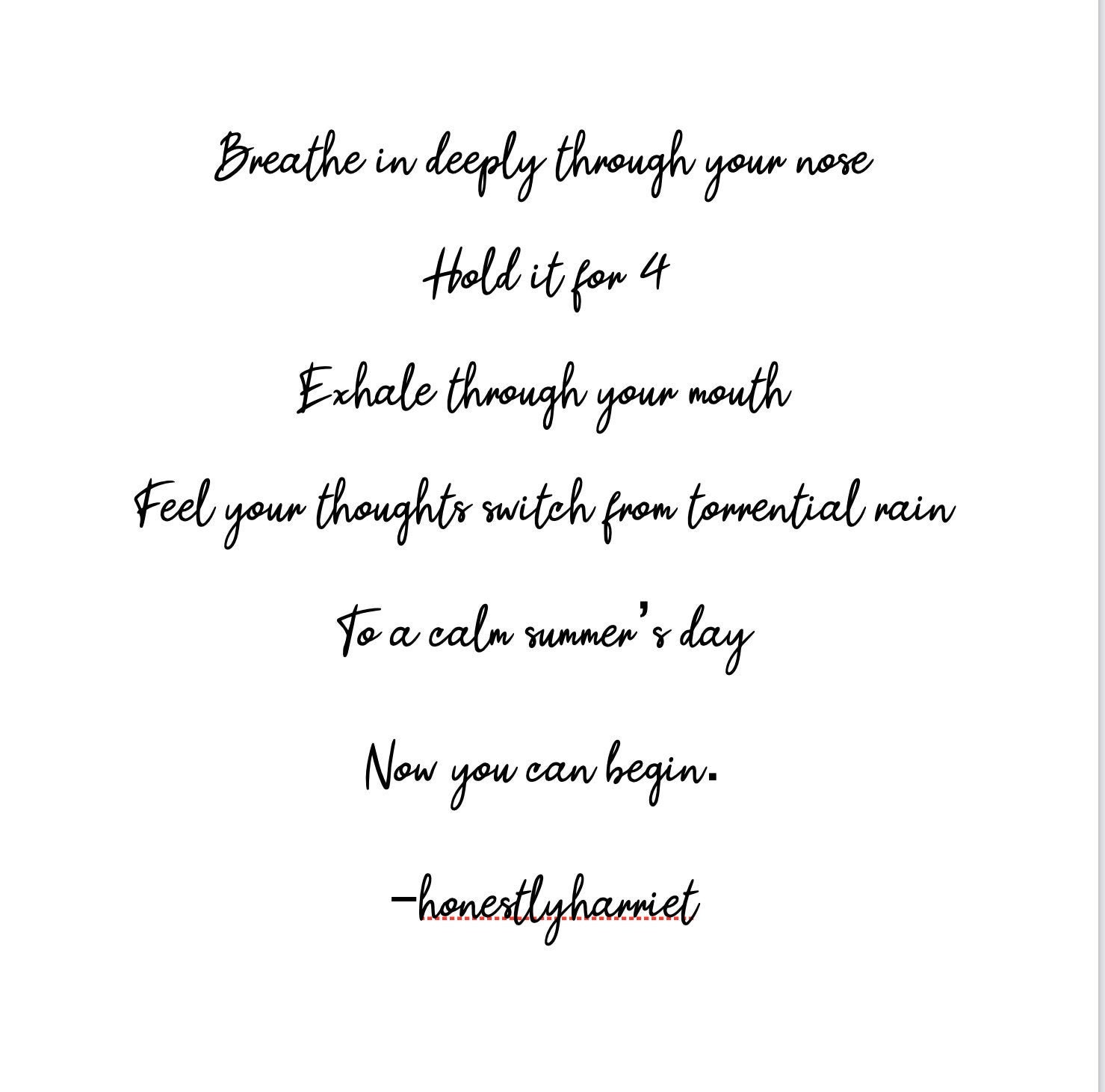 Take a Deep Breath Today. Poetry Print. - Etsy