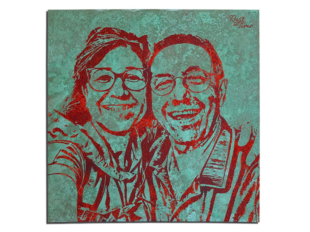 Rust Paintings Custom Portraits Couple Portrait Personalized Paintings ...