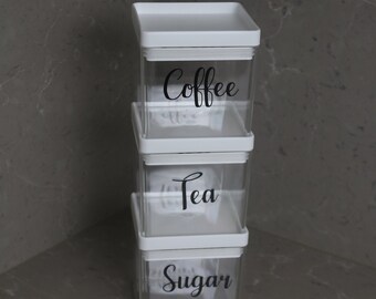 Tea Coffee Sugar Labels | Etsy