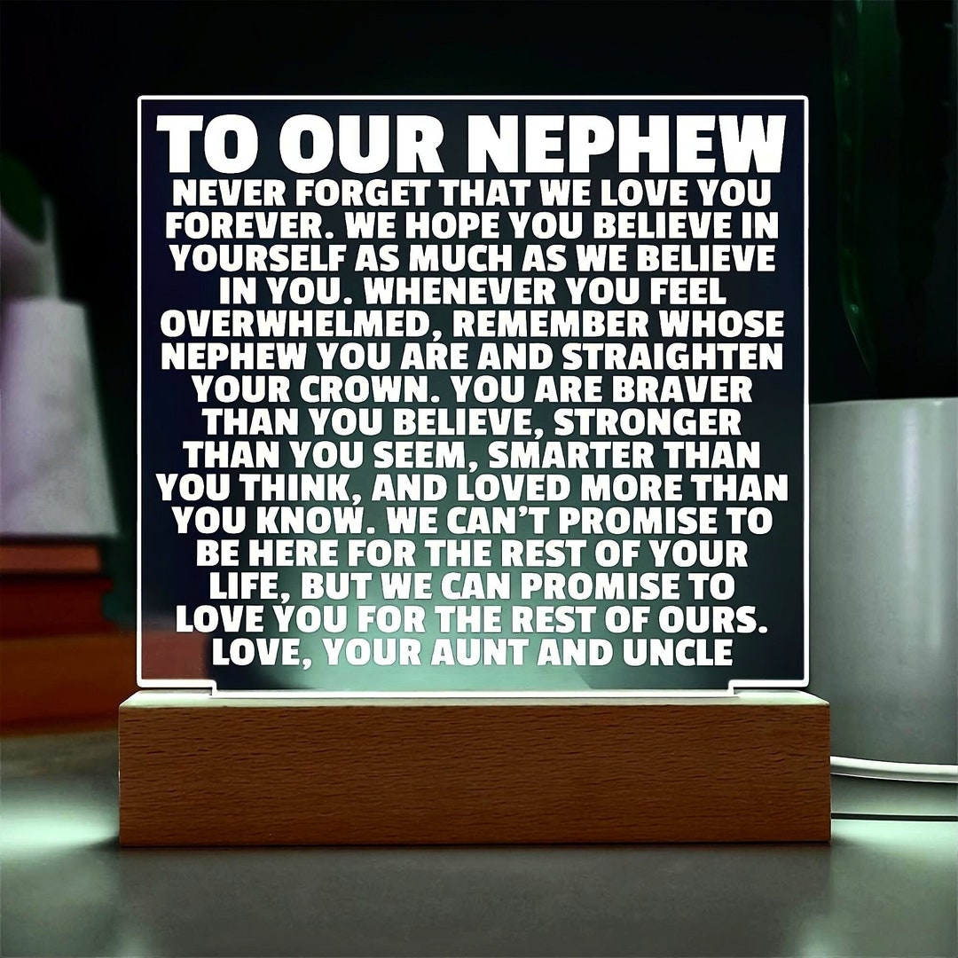 To Our Nephew Acrylic Plaque for Nephew Gift for Nephew Birthday Gifts ...