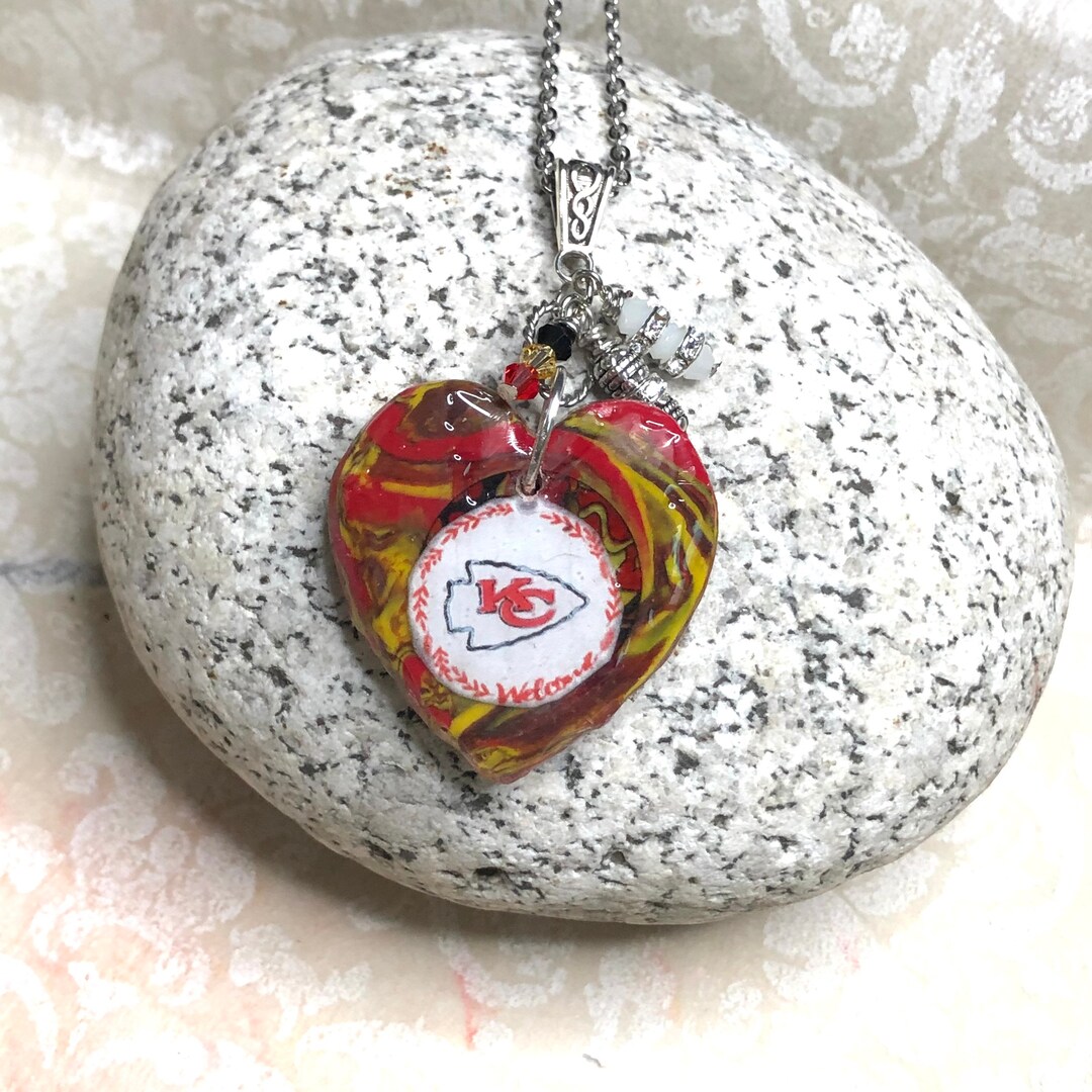 KC CHIEFS Bead Cluster-pendant - Etsy