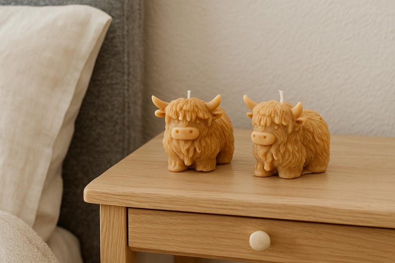 Highland Cow Candles Set of 2 Hand-poured Soy-beeswax Blend Scottish ...