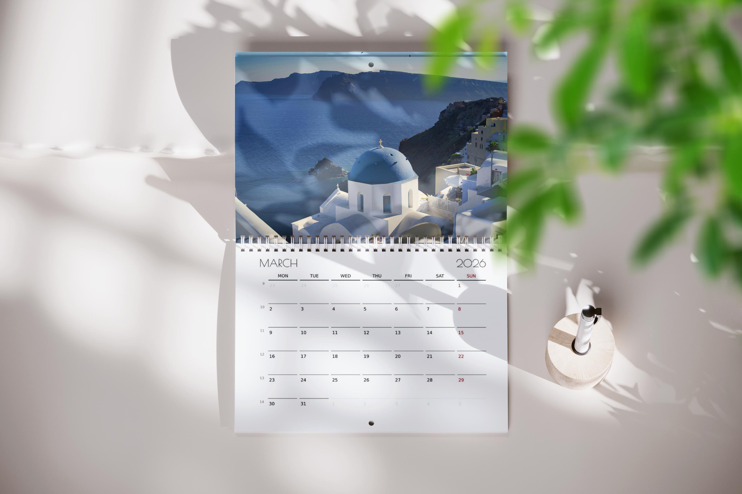 2026 Greek Islands Wall Calendar 8x11 Full Color Photos Eco-friendly ...