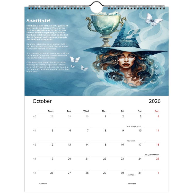 2026 Witches Year Wall Calendar Witchcraft Sabbats & Lunar Magic 12 ...