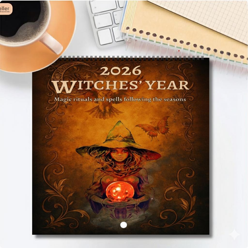 2026 Witches Year Wall Calendar Witchcraft Sabbats & Lunar Magic 12 ...