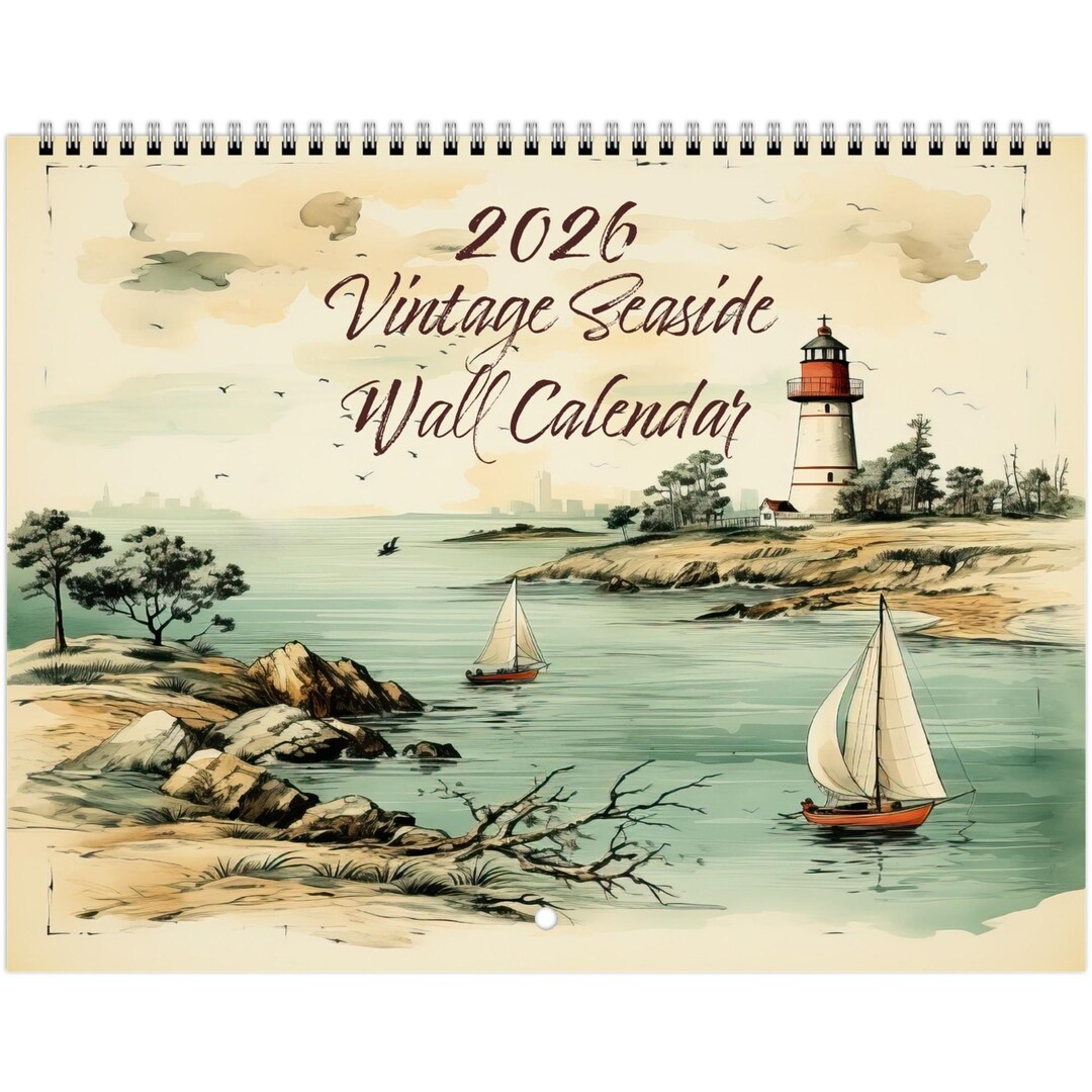 2026 Vintage Seaside Wall Calendar 8.5 X 11" 2026 12-month Calendar ...