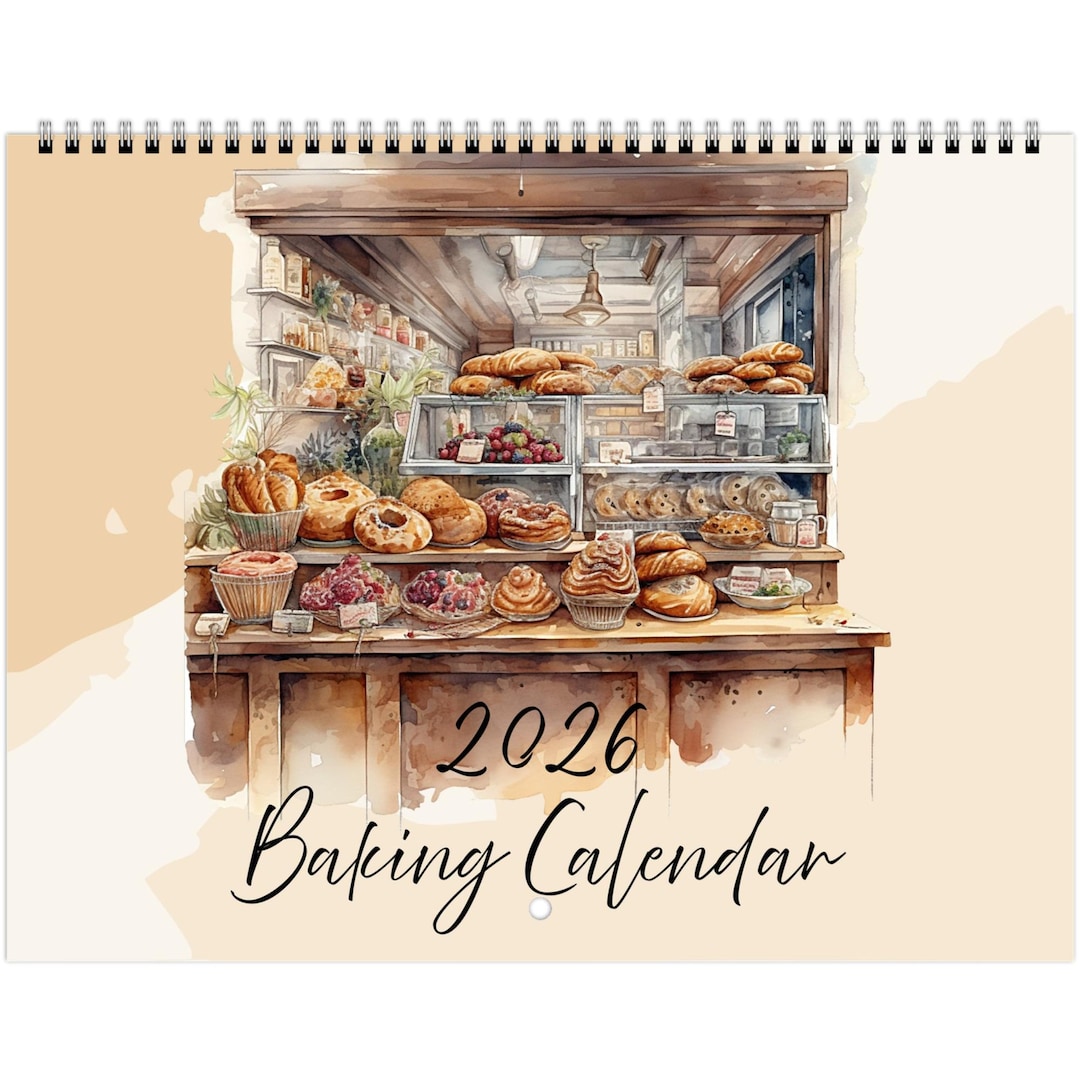 2026 Baking Calendar Gift for Bakers Foodie 2026 Wall Calendar With ...