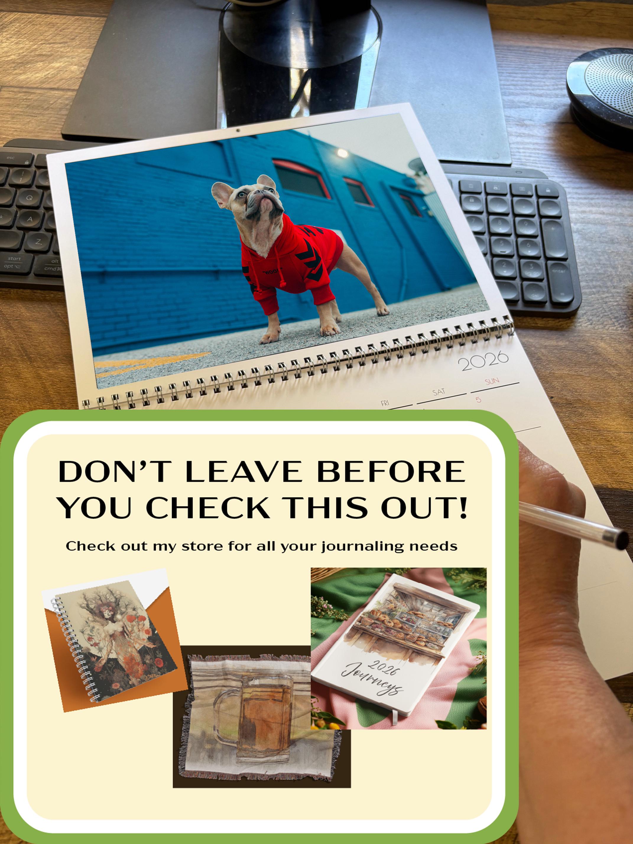 2026 French Bulldog Calendar Cute Frenchie Dog Photos 8x11 Wall ...