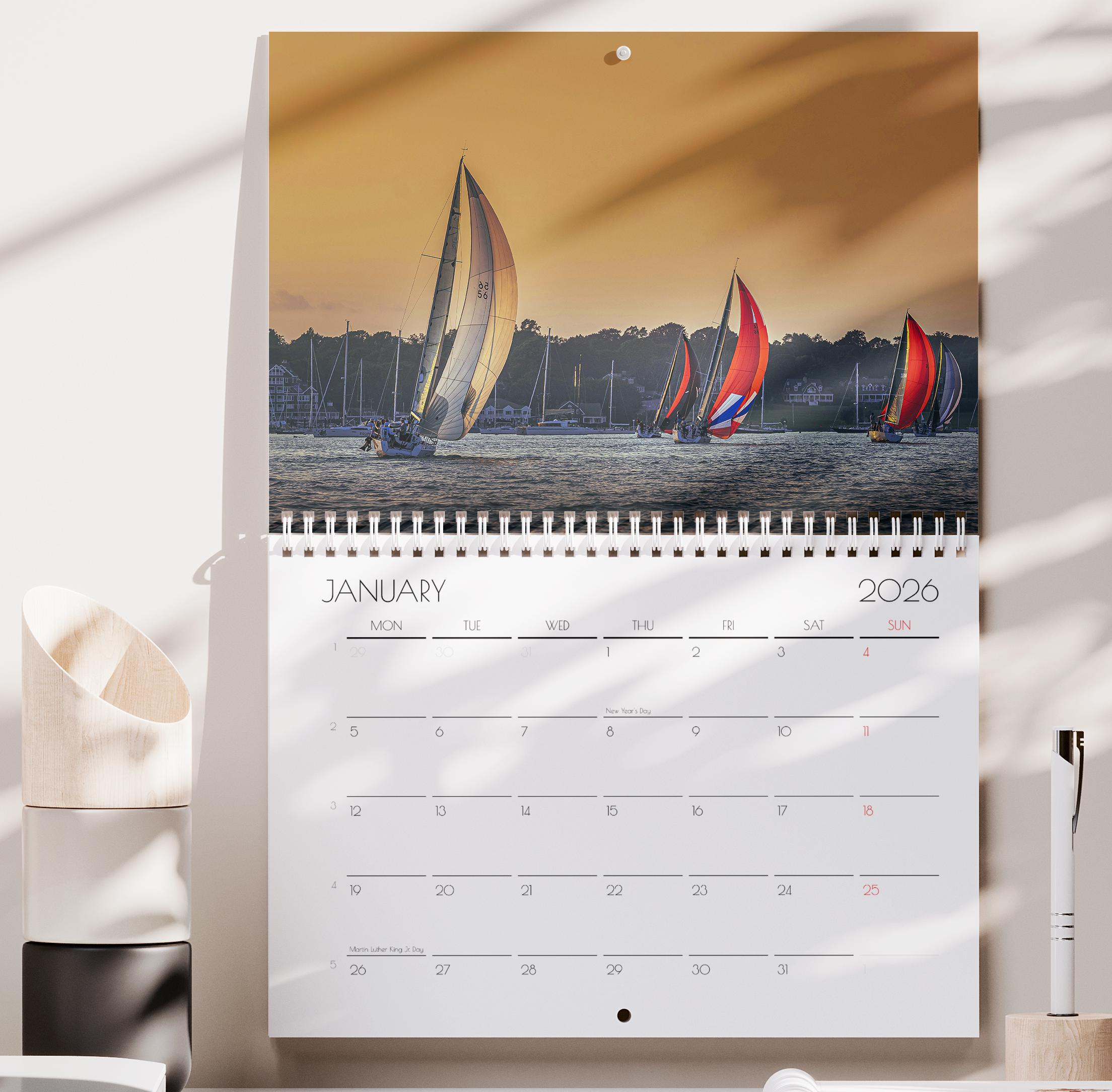 2026 Sailing Calendar Vibrant Full-color Sailboat Photography Sail Boat ...