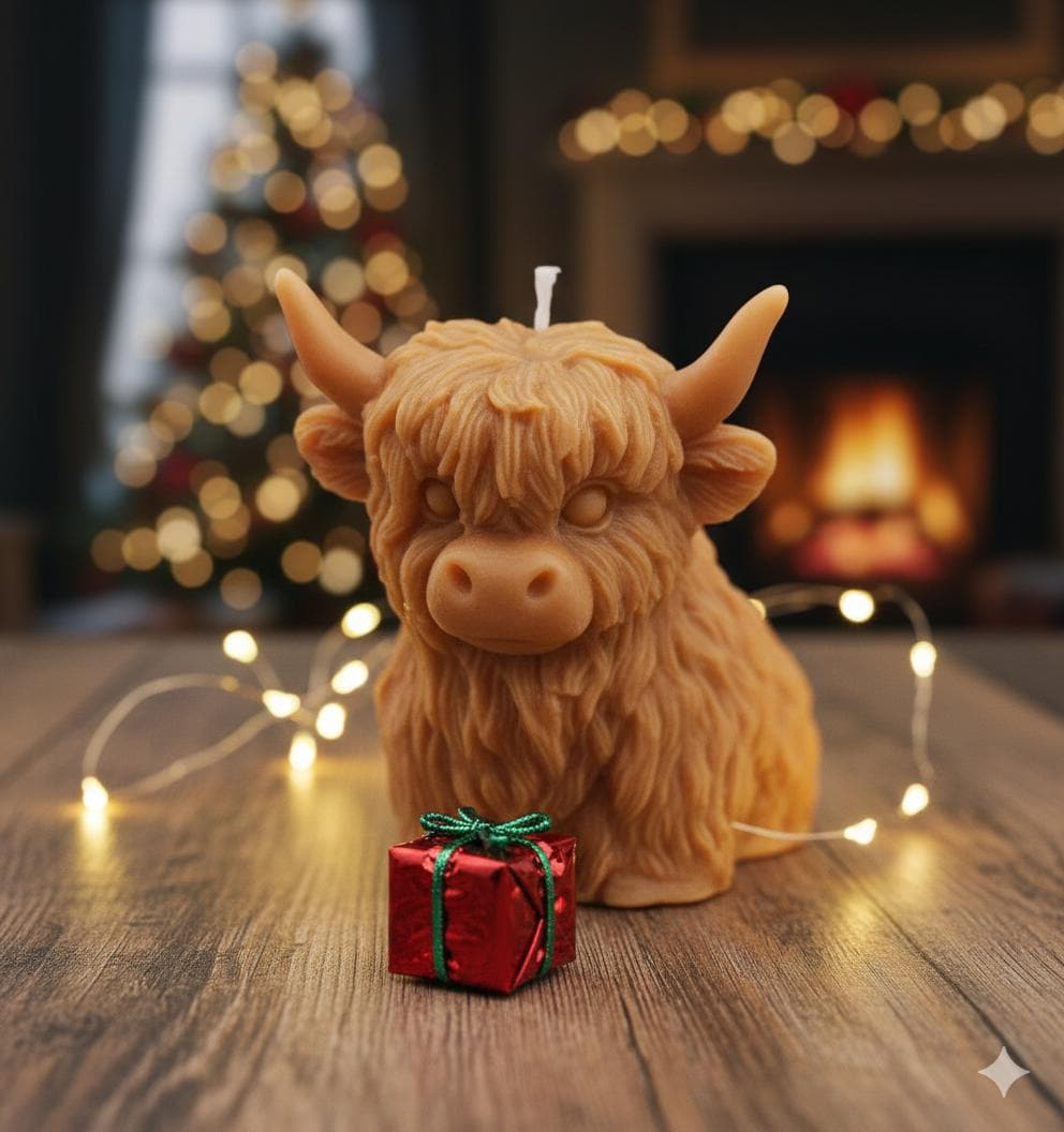 Highland Cow Candles Set of 2 Hand-poured Soy-beeswax Blend Scottish ...