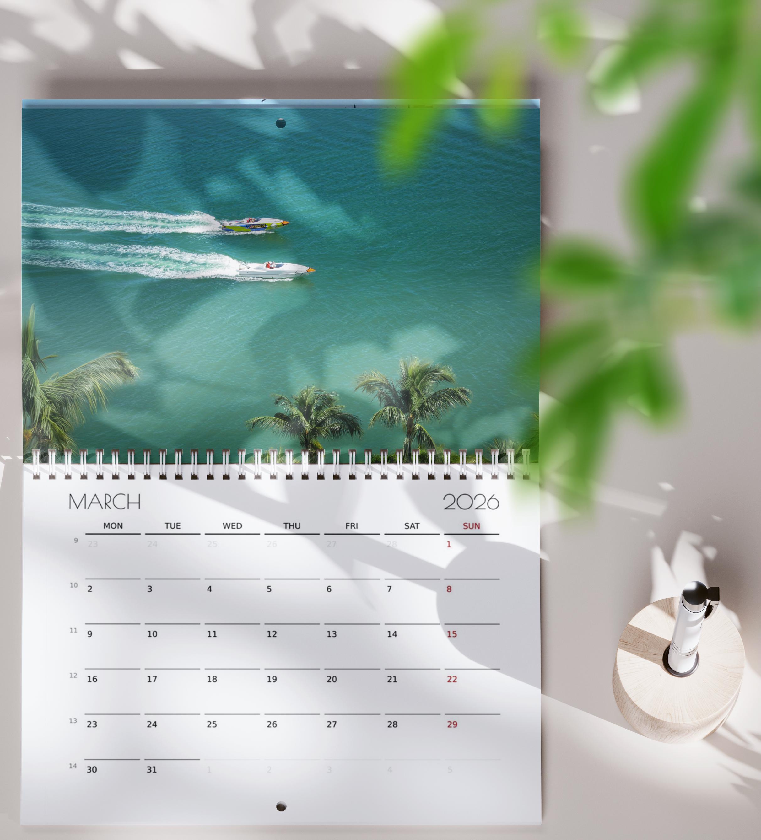 Beyond the Wake 2026 Speedboats Calendar Luxury Powerboats on the Ocean ...