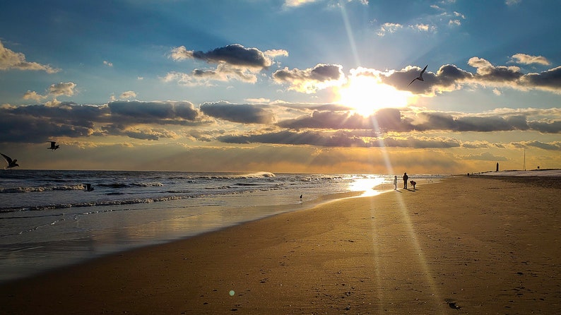 Winter Beach Sunset - High-resolution Wall Art Print - Etsy