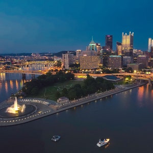 Stunning Aerial View of Pittsburgh at Sunset - High-resolution Wall Art ...