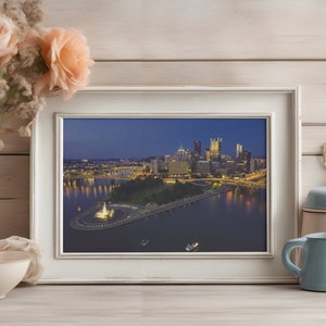 Stunning Aerial View of Pittsburgh at Sunset - High-resolution Wall Art ...