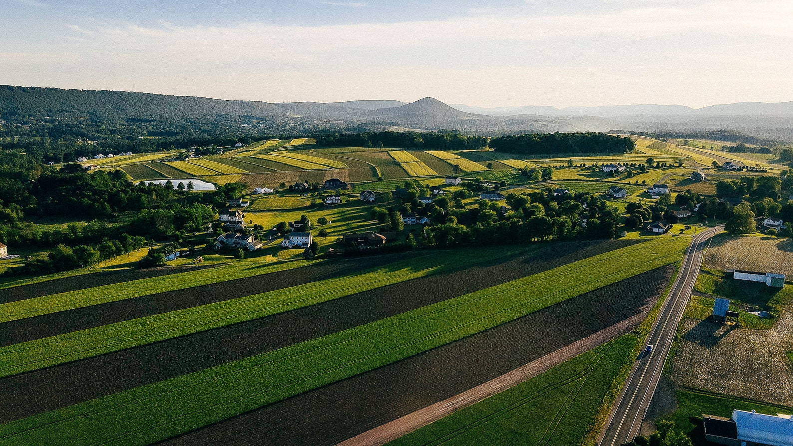 Stunning Aerial Photo of Conyngham PA Farmlands - Scenic Landscape ...