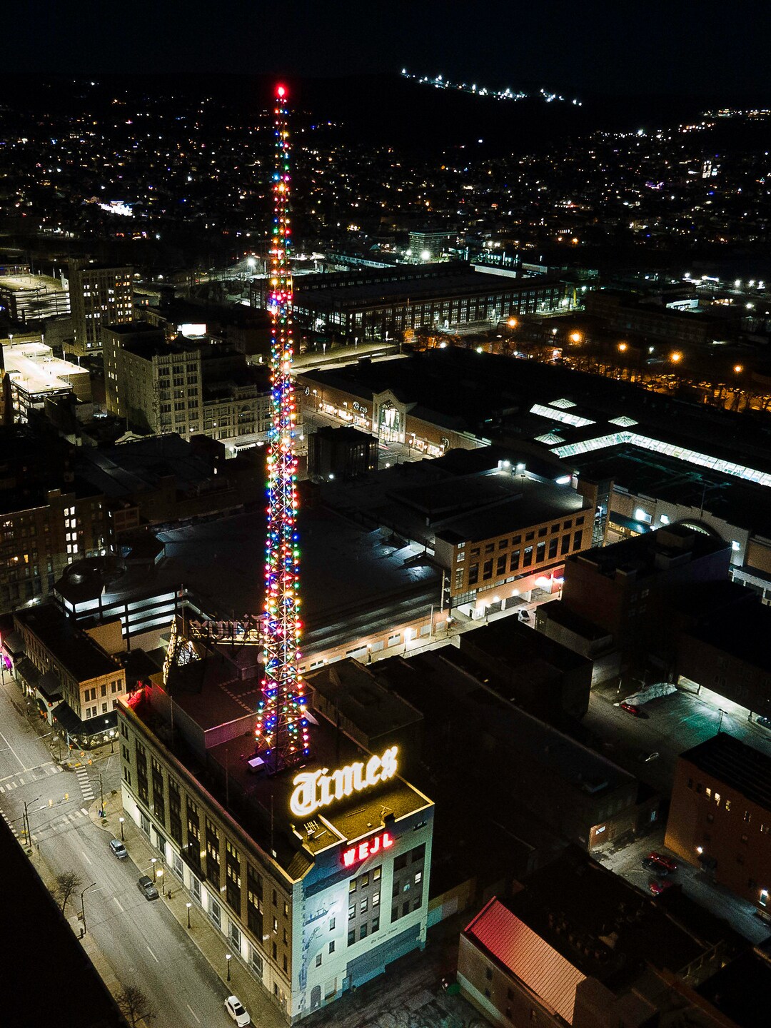 Magical Times Tower Christmas Lights Photo, Scranton Skyline Night View ...