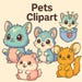 Cute Kawaii Pet Clipart Bundle | Baby Animal PNG | Pastel Cartoon Pets ...
