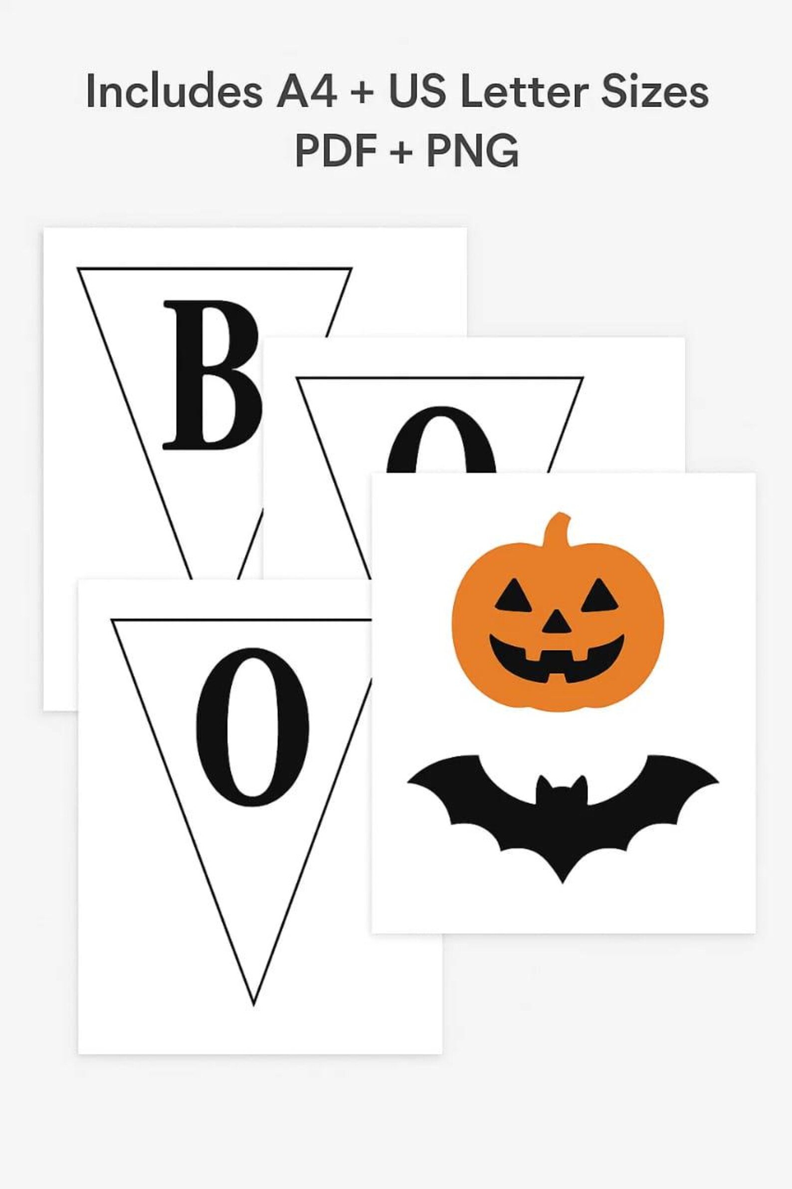 Halloween Garland “BOO” Banner | Pumpkin Bat Pennant Bunting | DIY ...
