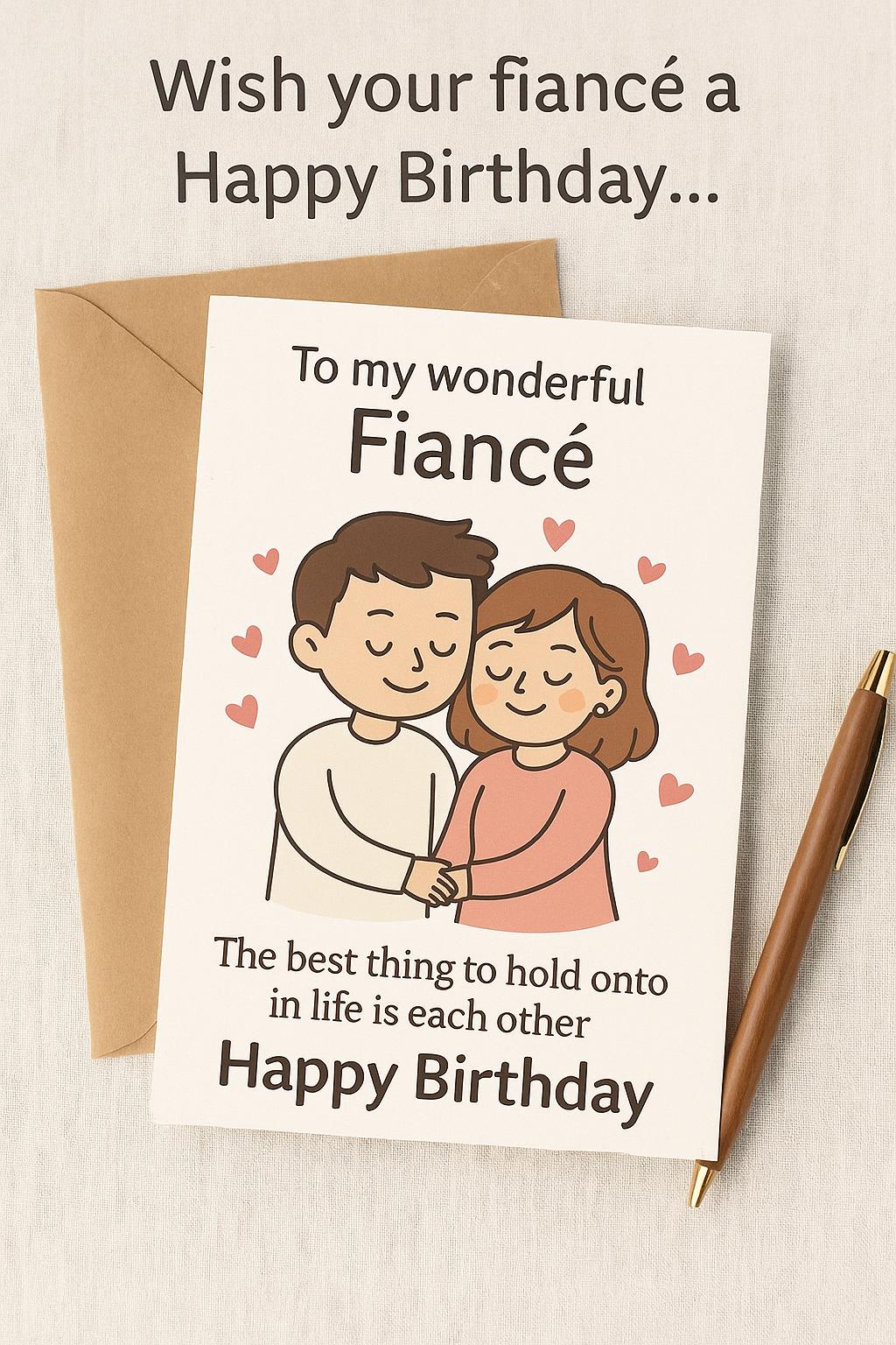 Birthday Card for Fiancé – Cute Couple Love Card – Printable Romantic ...