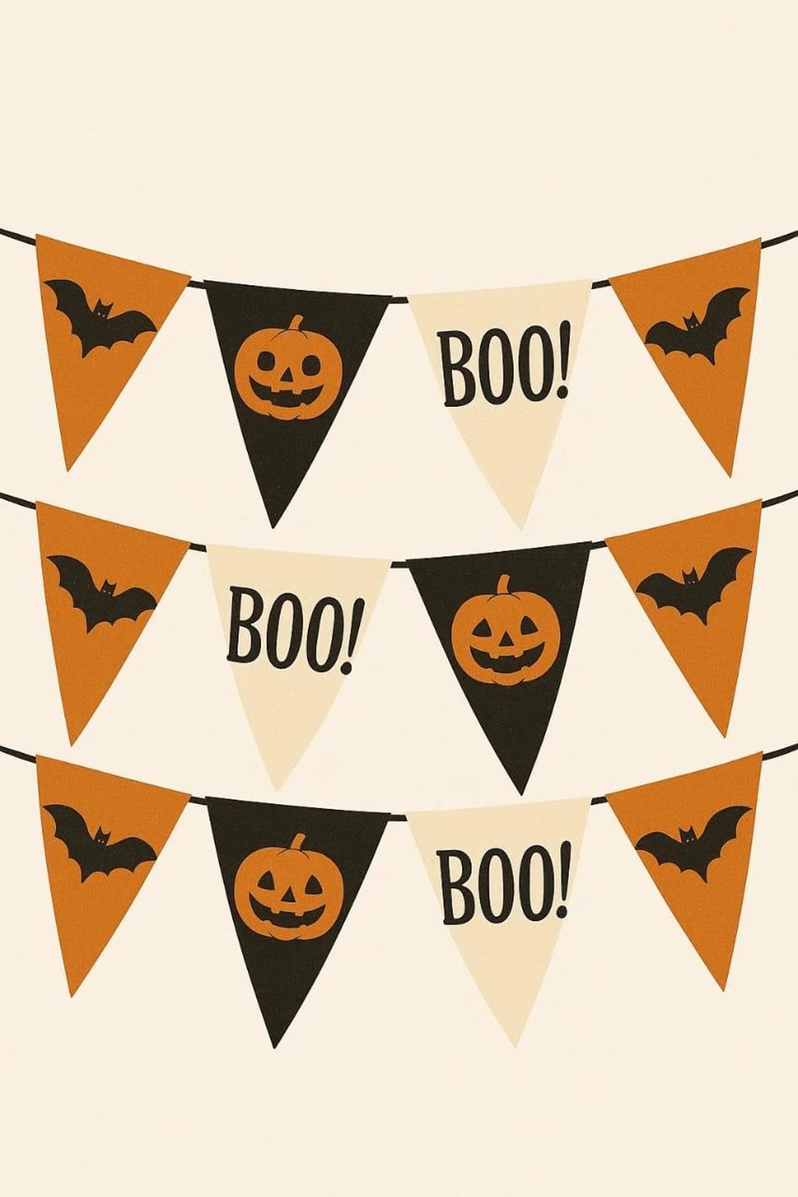 Halloween Garland “BOO” Banner | Pumpkin Bat Pennant Bunting | DIY ...