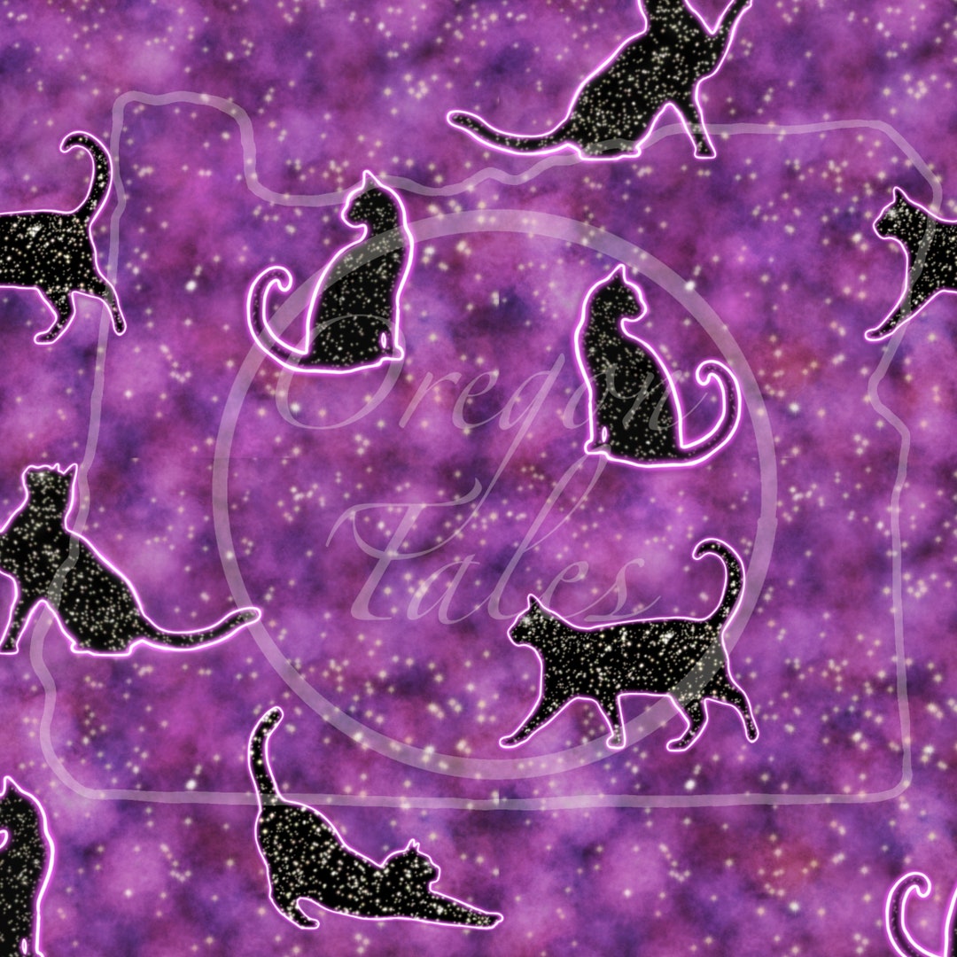 Astral Cats Starry Cats on a Galaxy Background Seamless Pattern - Etsy