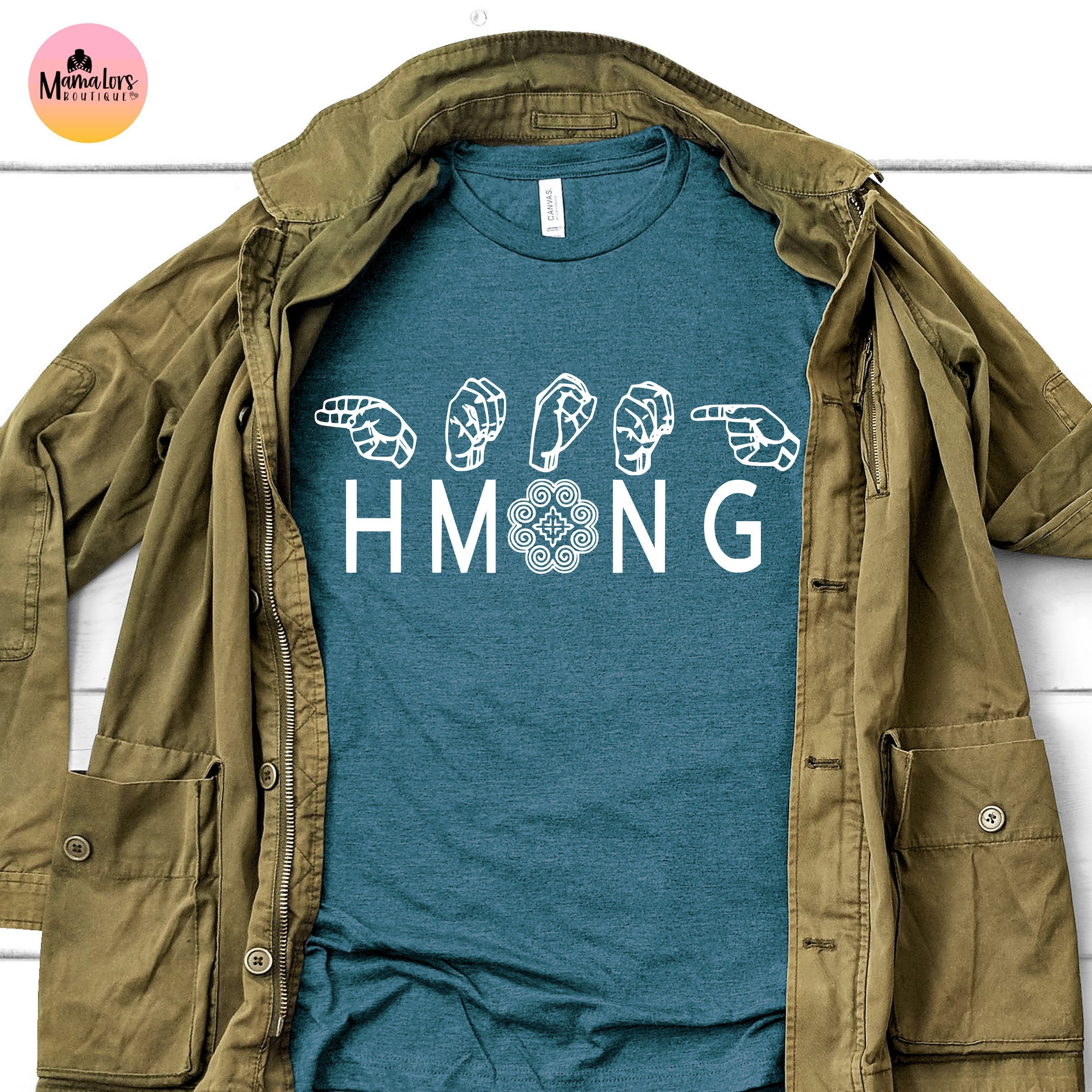 Hmong Shirt, Hmong Shirt With Sign Language and Elephant Foot, Hmoob T ...