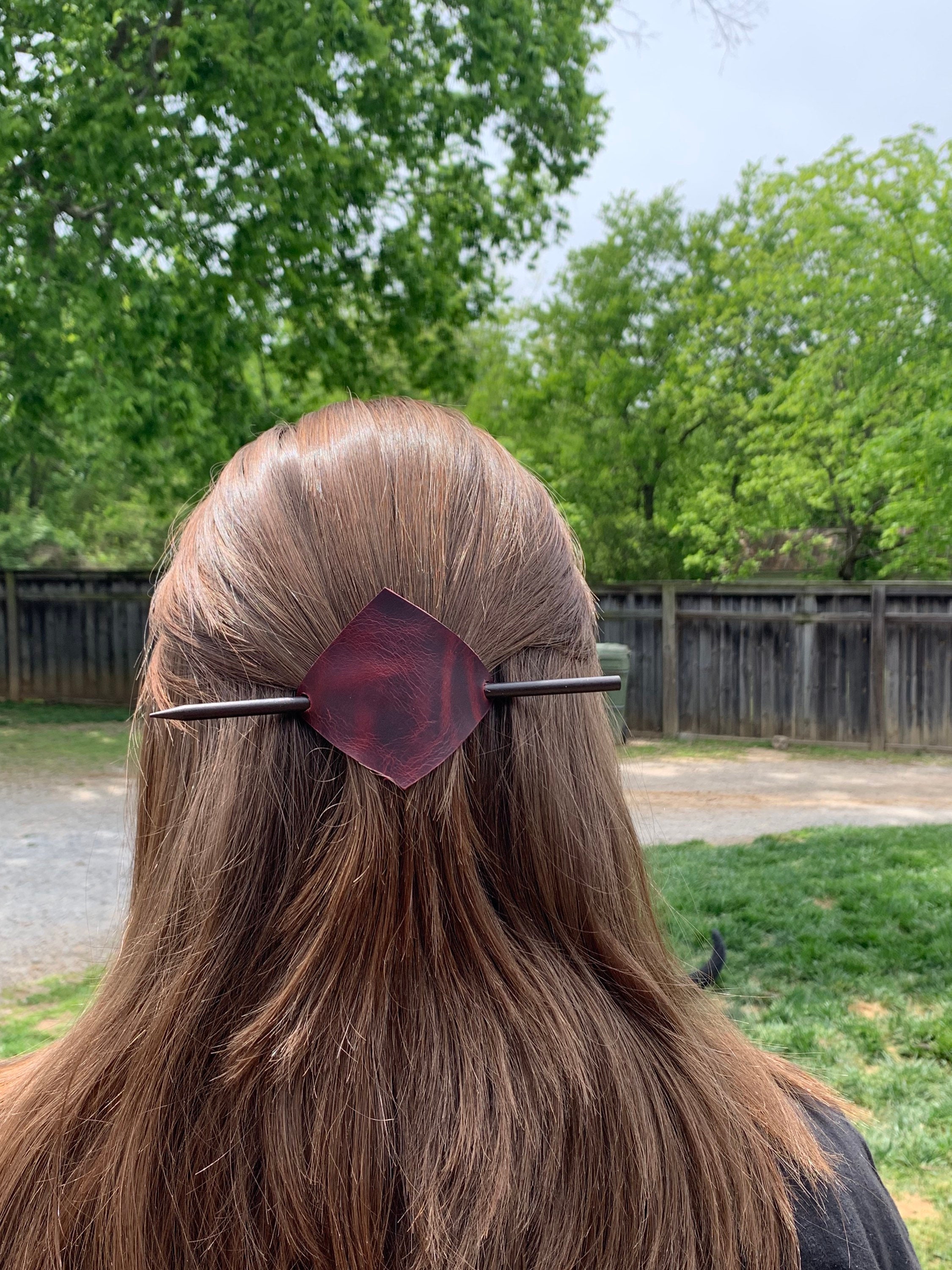 Genuine Leather Stick Hair Barrette - Etsy
