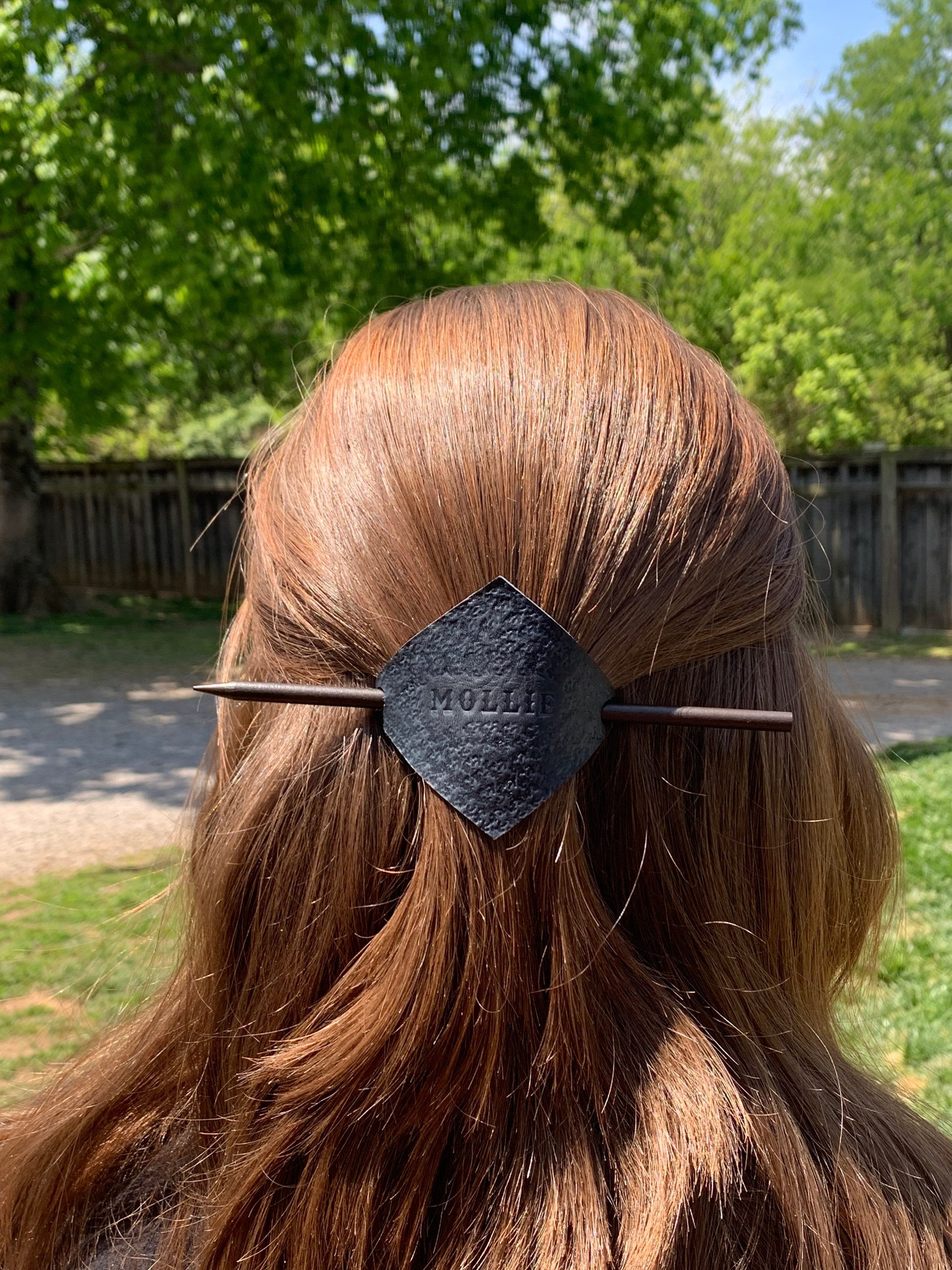 Genuine Leather Stick Hair Barrette - Etsy