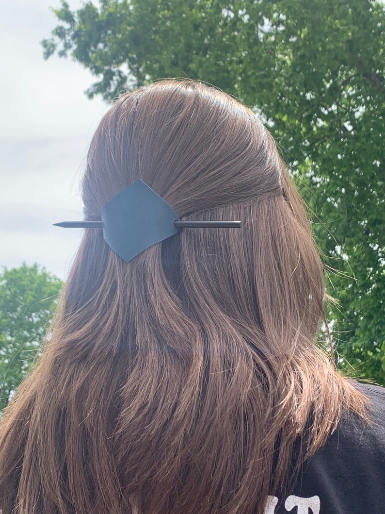 Genuine Leather Stick Hair Barrette - Etsy