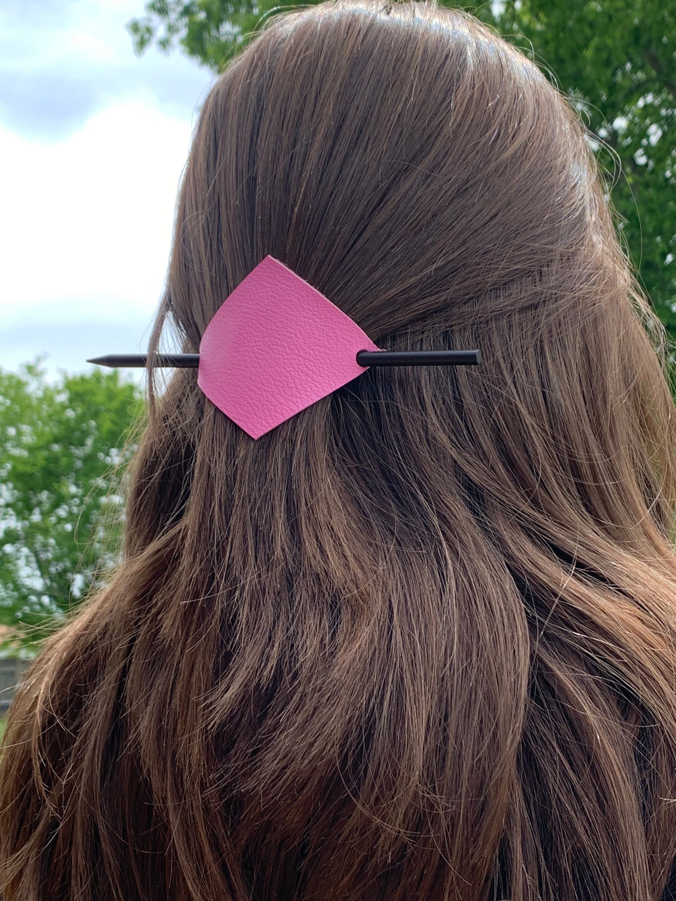 Genuine Leather Stick Hair Barrette - Etsy