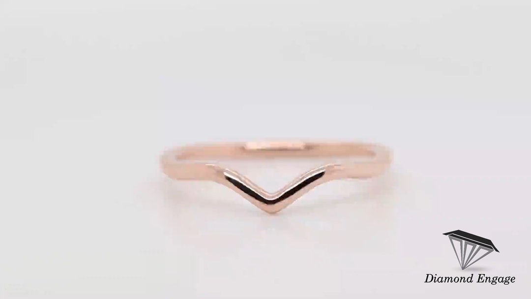 Curved Engagement Ring Curved Wedding Ring Curved Wedding Band Rings ...
