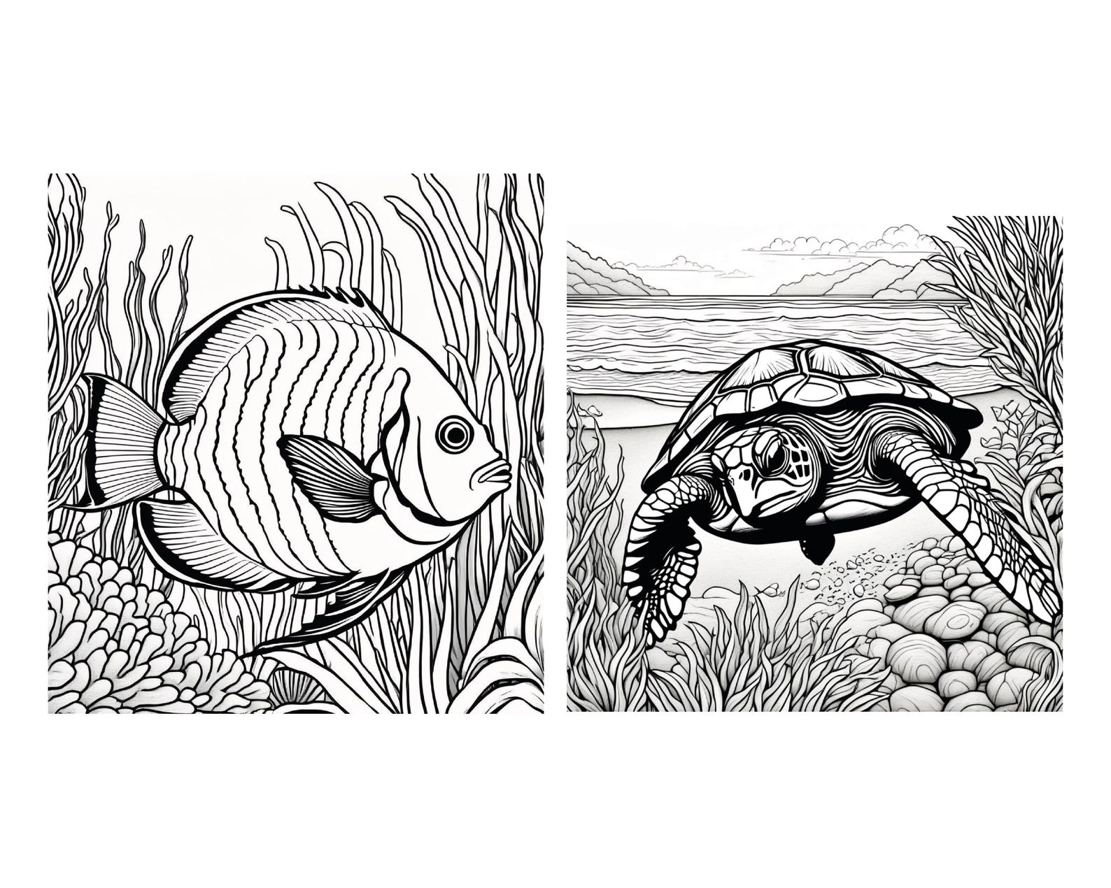 Printable Sea Life & Beach-themed Colouring Pages, Ocean Animals ...