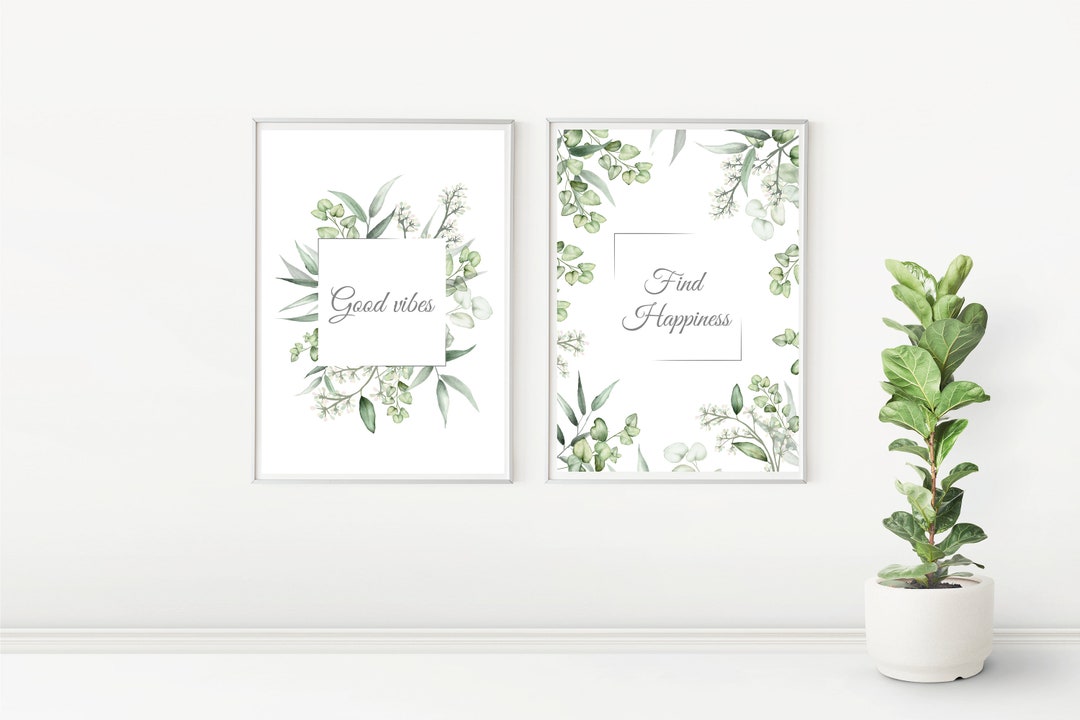 Wall Posters Green Floral Digital Download Quote Printable Artwork, PNG ...