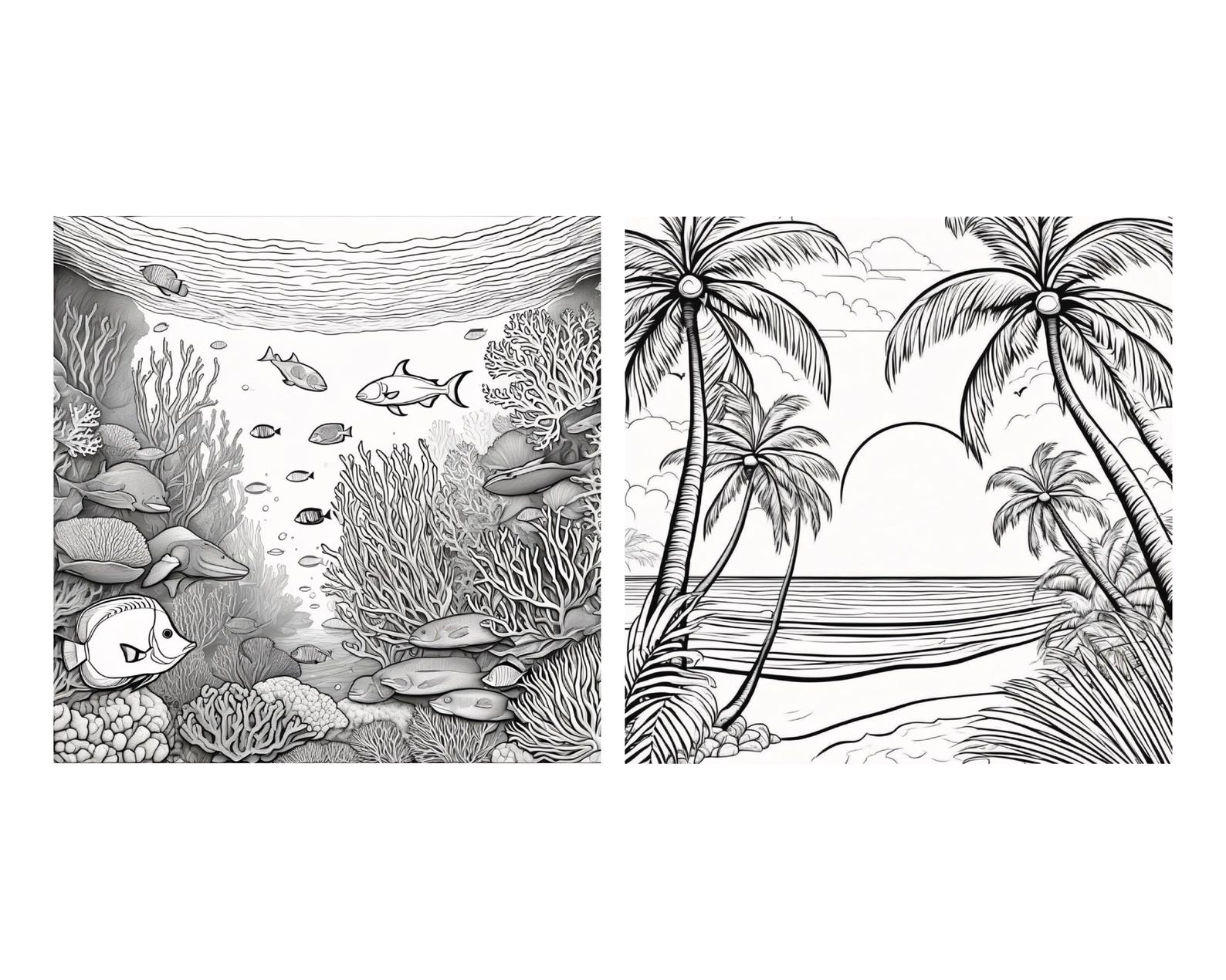 Printable Sea Life & Beach-themed Colouring Pages, Ocean Animals ...