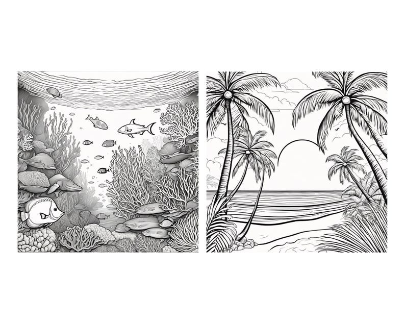 Printable Sea Life & Beach-themed Colouring Pages, Ocean Animals ...