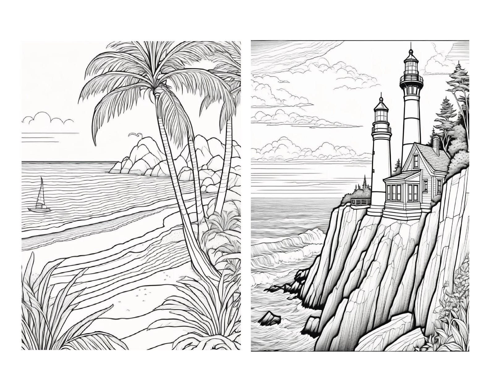 Printable Sea Life & Beach-themed Colouring Pages, Ocean Animals ...