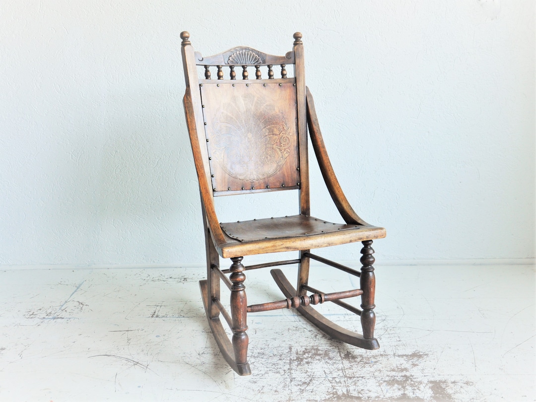 Antique Wooden Rocking Chair Vintage Rocking Chair With - Etsy